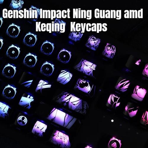 Jual Genshin Impact Ning Guang Amd Keqing Keycaps Anime Theme Custom ...