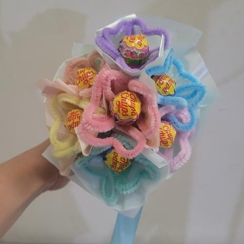 Jual bunga buket permen bunga graduation anak lolipop graduation ...