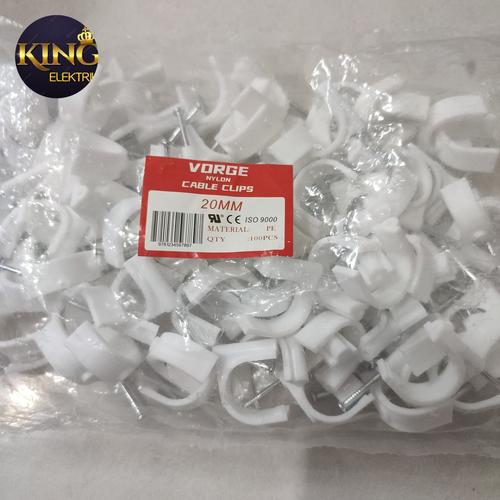 Jual Klem Kabel / Klip Kabel VORGE 20 mm 20mm 100 pcs CLEM CABLE paku ...