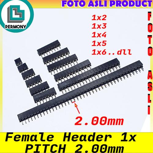 Jual pin header female 1x2 1x3 1x4 1x5 1x6 1x7 1x8 1x12 1x20 1x40 jarak ...