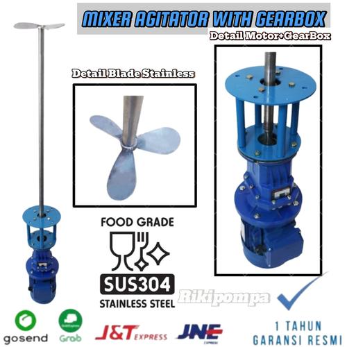 Jual Agitator Mixer Kimia SS304 1,1KW 1,5HP 3Phase 4P With GearBox ...