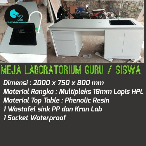 Jual meja laboratorium kimia (Meja Guru) 2000x750x800mm Top table ...