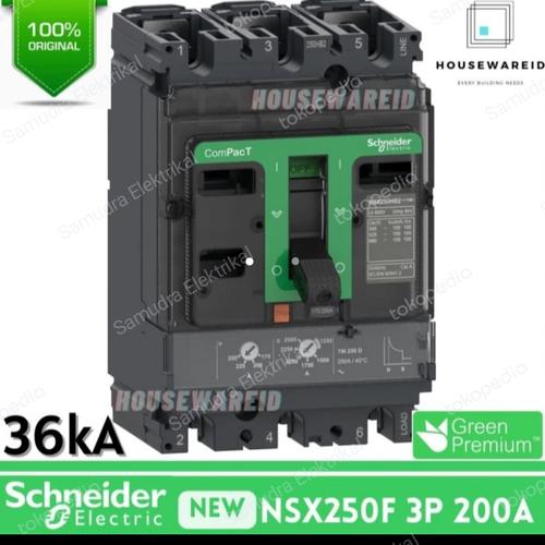Jual MCCB Schneider 3P 200A NSX250F 3 Phase 200 Ampere 36kA C25F3TM200 ...