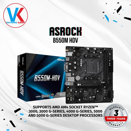 Jual ASRock B550M HDV AMD B550 AM4 DDR4 USB 3.2 PCIe 4.0 HDMI - Kota ...