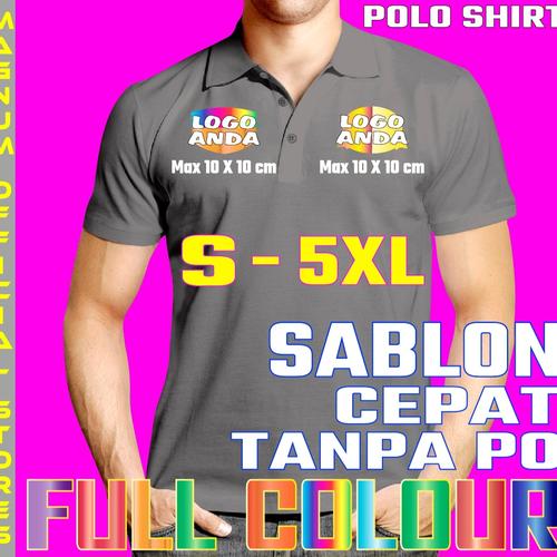 Jual Kaos Baju Polo Kerah Sablon Bikin Cetak Custom Logo Tulisan Gambar ...