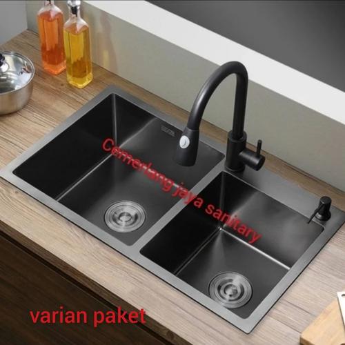 Jual Paket Kitcen Sink Stainless INOBE 8245 HITAM BLACK ORIGINAL Bak ...