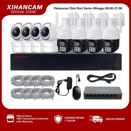 Promo XIHANCAM Paket CCTV 8 Channel 5MP IP Camera CCTV Komplit Siap ...