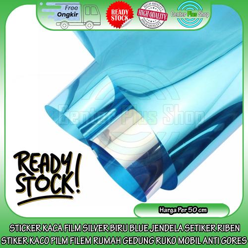 Jual STIKER SILVER BIRU PER 50 CM STICKER KACA FILM BLUE SETIKER RIBEN ...
