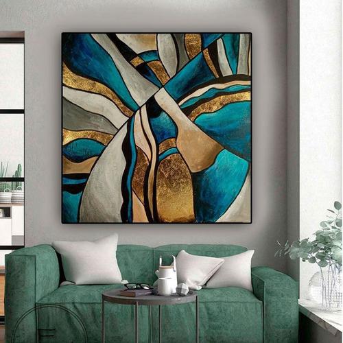 Jual Lukisan abstrak texture emerald green modern - Tanpa Frame ...