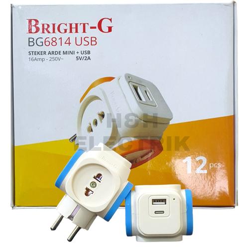 Jual Steker T Datar cabang 4 + USB type C Bright-g SNI - Kota Depok - H ...