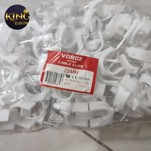 Jual Klem Kabel / Klip VORGE 22 mm 22mm 100 pcs CLEM CABLE paku beton ...