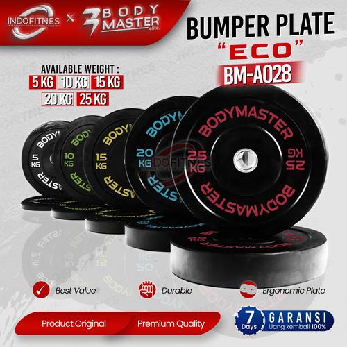 Promo BODYMASTER Bumper Plate ECO BM-A028 Training Barbell Rubber Beban Olympic Weight Plate ...