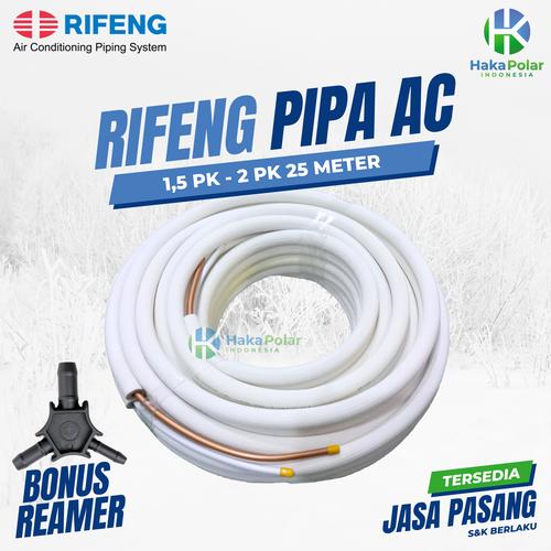 Promo Pipa AC Rifeng 25 meter plus insulasi (1,5 - 2 pk) setara 1/4 + 1 ...