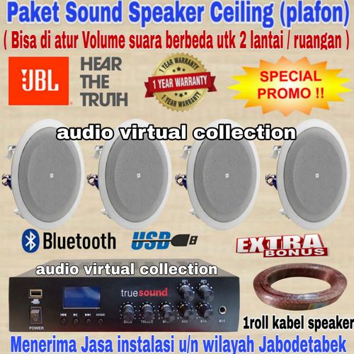 Jual Paket Sound Speaker Ceiling JBL 8 inch 2 zona isi 4unit ( ORIGINAL ) - NON INSTALASI ...