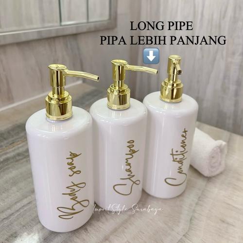 Jual botol PUTIH GLOSSY 500ml EXCLUSIVE GOLD NEW luxury . BISA CUSTOM ...