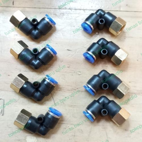 Jual MPLF FITTING ELBOW PNEUMATIC FEMALE DRAT DALAM 8-04 / MPLF DRAT 1/2 INCH SELANG 8MM ...