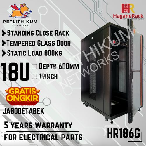 Jual CLOSE RACK SERVER 18U 600MM GLASS DOOR - HAGANERACK RAK SERVER ...