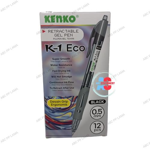 Jual Pulpen Kenko K-1 Retractable Gel Pen (isi 12 buah) - Biru ...