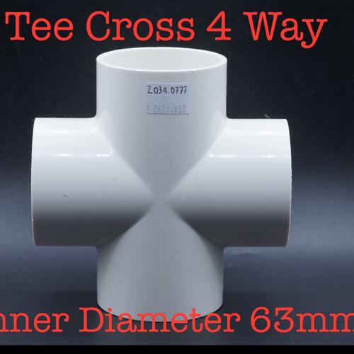 Jual Fitting 4 Arah Way Tee T Cross White Inner Diameter 63mm 63 mm for ...