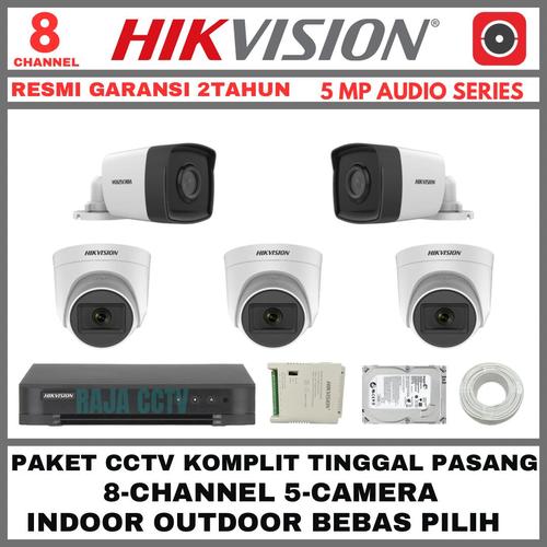 Jual PAKET CCTV HIKVISION 5MP 8 CHANNEL 5 CAMERA TURBO HD KAMERA CCTV ...