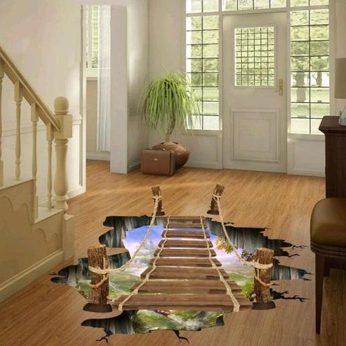 Jual Stiker Lantai Floor Sticker 3D Jembatan Gantung di Lantai Rumah ...