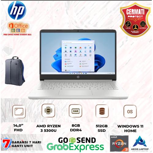 Jual LAPTOP HP 14 RYZEN 3 5300 8GB 512GB W11+OHS 14.0FHD IPS BLIT 2Y ...