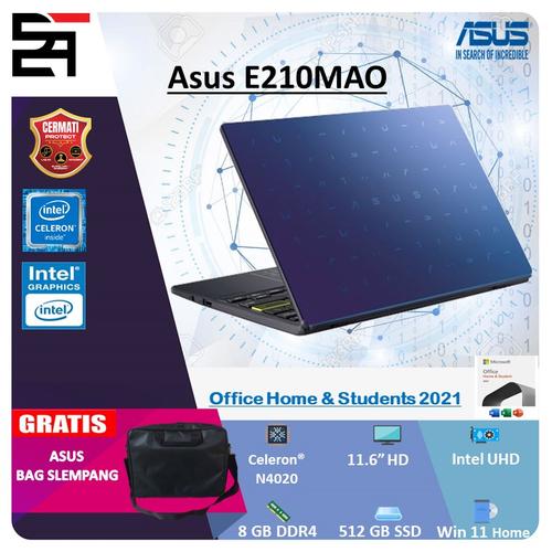 Jual Asus E210MAO Intel N4020 8GB 512GB SSD 11.6″ HD Win 11 Home+OHS ...