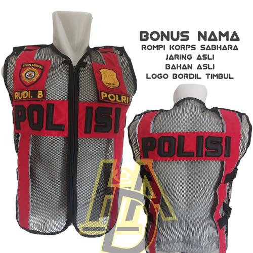 Jual rompi korps sabhara polri rompi jaring sabhara terbaru - Merah, L ...