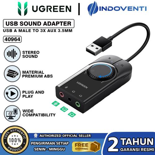 Jual UGREEN Soundcard Adapter Usb 2.0 External Audio Jack 3.5mm Stereo ...