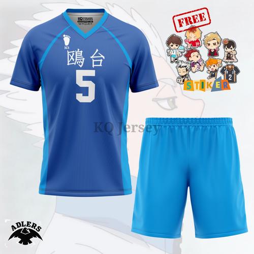 Jual KQ Jersey Haikyuu Tim Kamomedai Biru Free Custom Nama dan Nomor ...