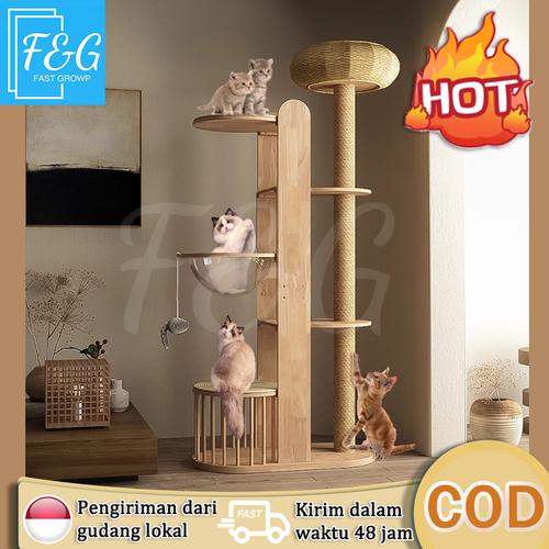 Promo F&G Kayu solid mewah kucing perayap sarang kucing pohon kucing ...