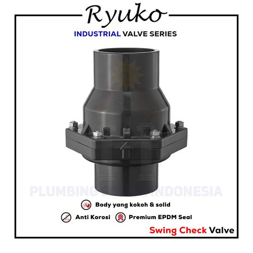 Jual Ryuko Premium Swing Check Valve PVC Tusen Klep 2 Inch / 63 mm JIS ...