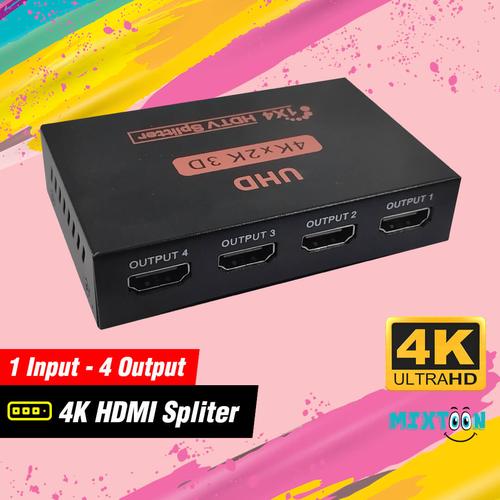 Promo HDMI Video Splitter Hub 1 in 4 Out 1080P 4K / HDTV Spliter 4 Port ...