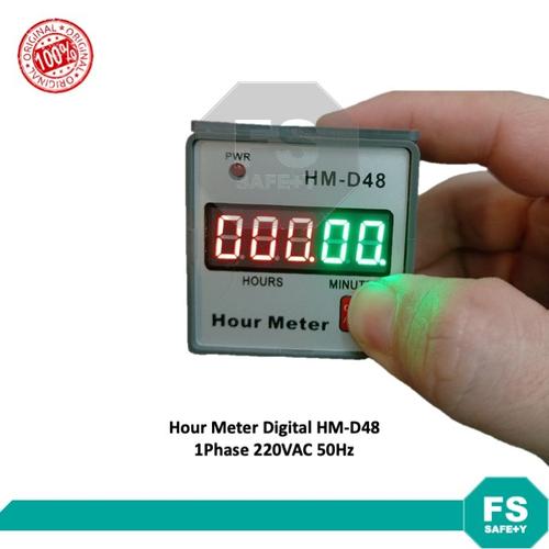 Jual Hour Meter Digital HM-D48 Meter Jam Digital HM D48 Pengukur Jam Digital HMD48 1Phase 220VAC ...