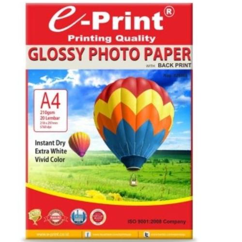 Jual Kertas Photo E-Print Glossy Photo Paper A4 210 gsm 20 Lembar ...