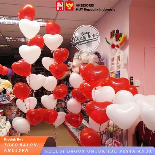 Jual Balon Merah Putih Hut RI Latex / Balon Merah Putih Dirgahayu RI ...