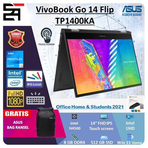Jual Asus VivoBook Go 14 Flip TP1400KA Intel N4500 8GB 512GB SSD 14 ...