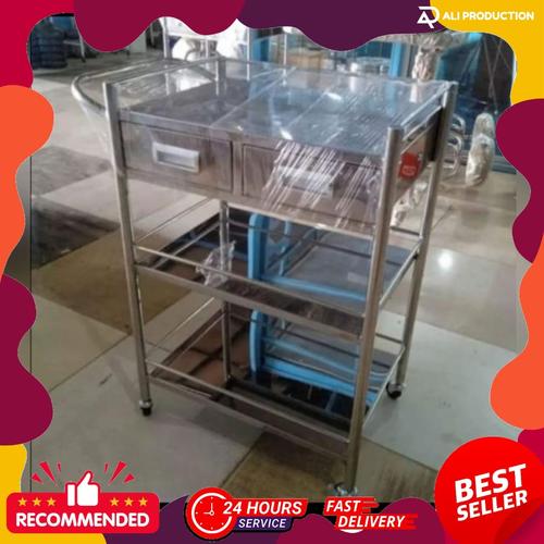 Jual Trolley Instrumen 3 Rak Laci Troli Medis Meja instrumen 3 Rak 2 ...