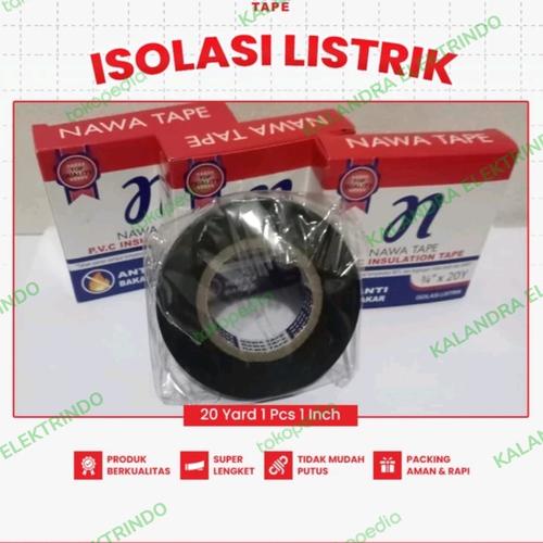 Jual PVC isolasi Listrik Hitam 3/4 in X 20 Yard insulation Tape Nawa ...