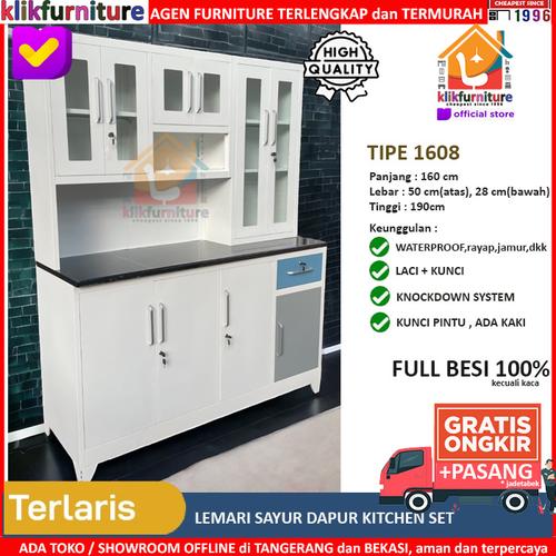 Promo Kitchen Set Besi Lemari Sayur Besi Rak Dapur FULL BESI 1608 Cicil ...