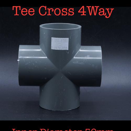 Jual Fitting 4 Arah Way Tee T Cross Grey Inner Diameter 50mm 50 mm for ...
