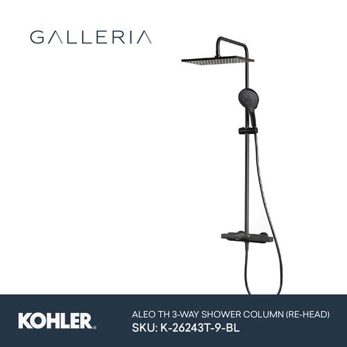 Promo Kohler Aleo Thermostat 3-Way Shower Column Black K-26243T-9-BL/ Kohler Shower Cicil 0% 3x ...