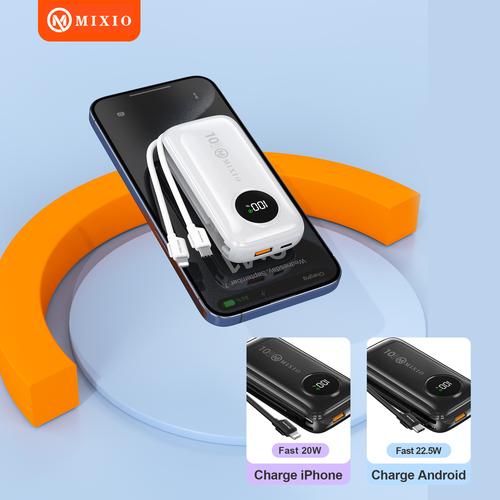 Promo MIXIO MP-07 10000mAh Powerbank Mini 22.5W With Kabel Fast ...