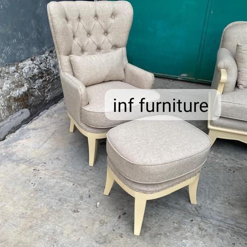 Jual sofa single wing chair minimalis set stool bahan kain fabric - Kab ...