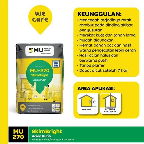 Jual ZL Mortar Utama MU-270 SkimBright Acian Putih 25Kg - Jakarta Pusat ...