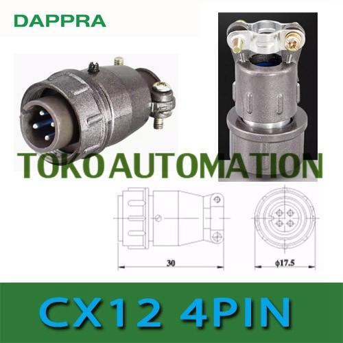 Jual X12 CX12 12mm 4Pin 4 pin male socket Aviation Circular Connector ...