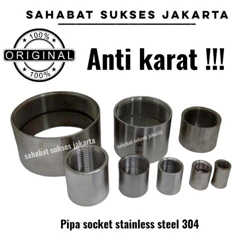 Jual pipa socket 1 inch stainless steel sus ss 304 sambungan pipa drat ...