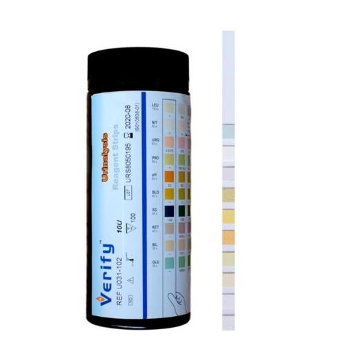 Jual VERIFY | Urinalysis Reagent Strips 10U (isi 100 strip) - Kota ...