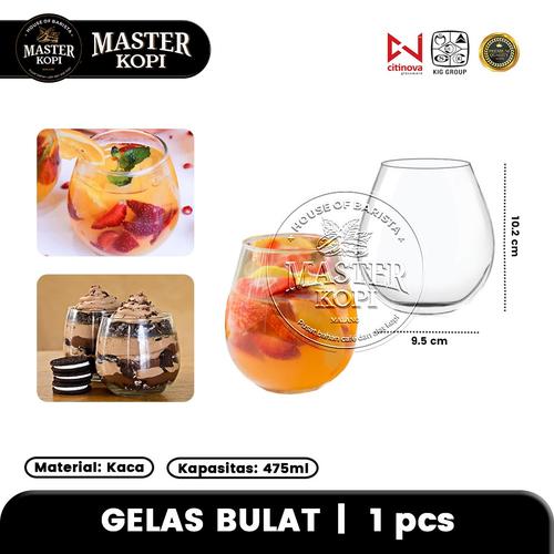 Promo Gelas Kaca Tuscany Citinova Gelas Bubble Bulat 475ml (KHUSUS ...