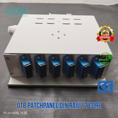 Jual OTB Patch Panel Din Rail 12 Core SC UPC Singlemode Complete with ...